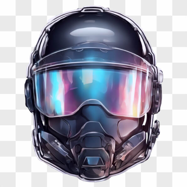 Download Futuristic Tactical Helmet with Iridescent Visor Cartoons ...