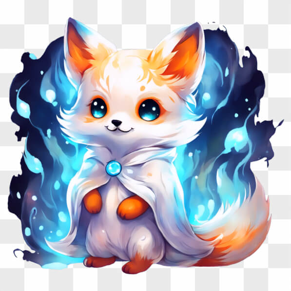 Download Kawaii Fox Character with Magical Flames Kawaii Online ...