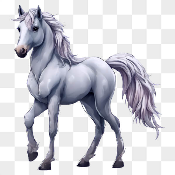 Descarga Ilustración de Caballo Gris Elegante Cartoons En Línea ...