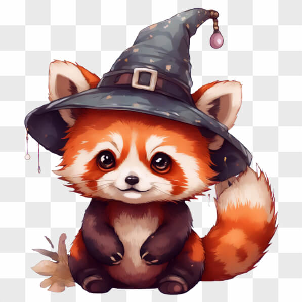 Download Kawaii Red Panda in a Wizard Hat Kawaii Online - Creative Fabrica