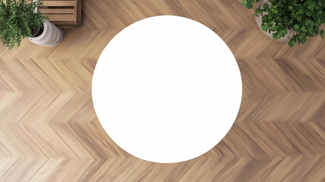 Download Modern Round Table on Chevron Wood Floor Mockups Online ...