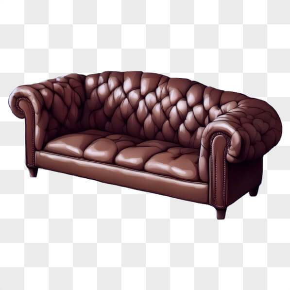 Download Elegant Brown Leather Couch Cartoons Online - Creative Fabrica