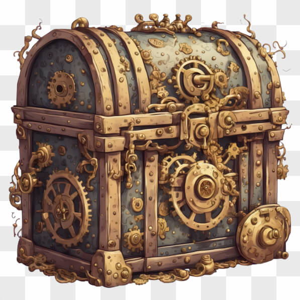 Download Steampunk Treasure Chest Cartoons Online - Creative Fabrica