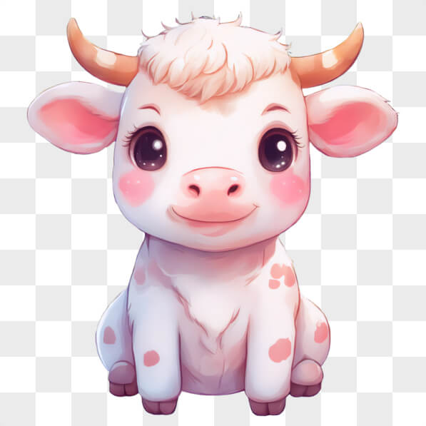 Download Kawaii Baby Cow with Large Eyes and Rosy Cheeks Kawaii Online ...