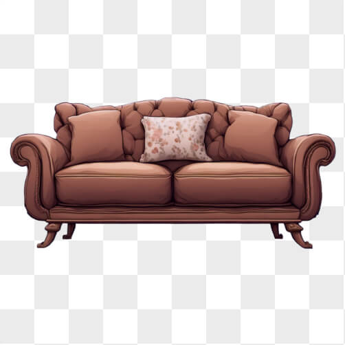 Download Vintage Yellow Tufted Sofa Cartoons Online - Creative Fabrica