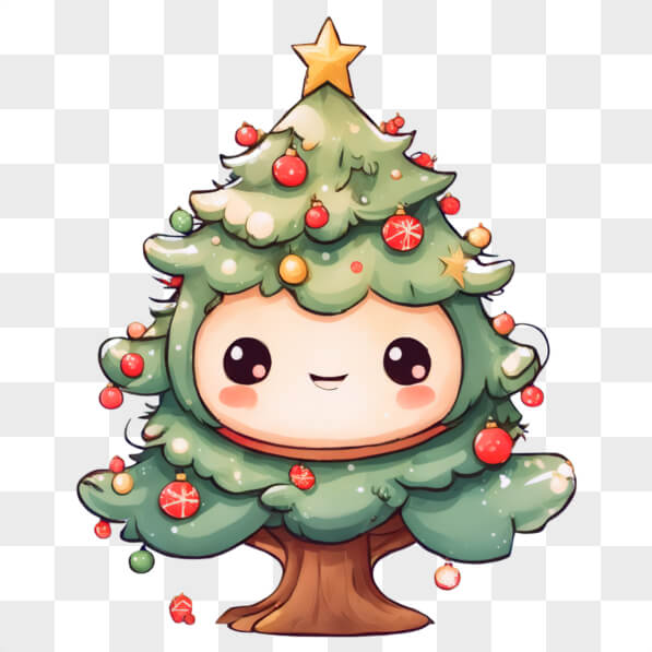 Download Kawaii Christmas Tree Character Kawaii Online - Creative Fabrica