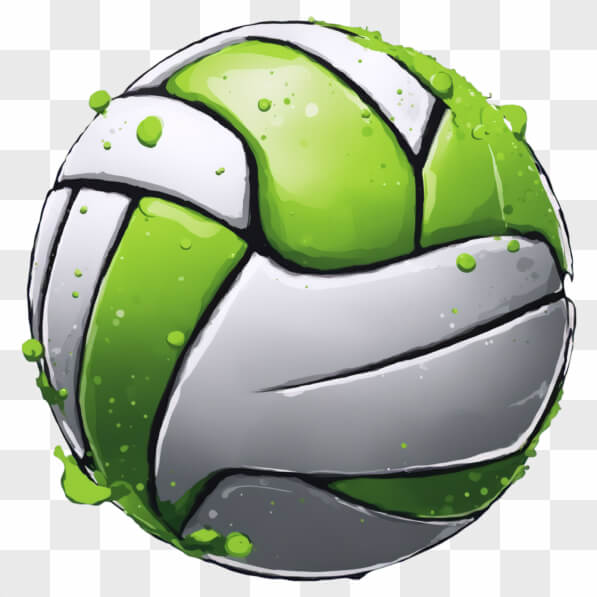 Download Stylized Green and White Volleyball Cartoons Online - Creative ...