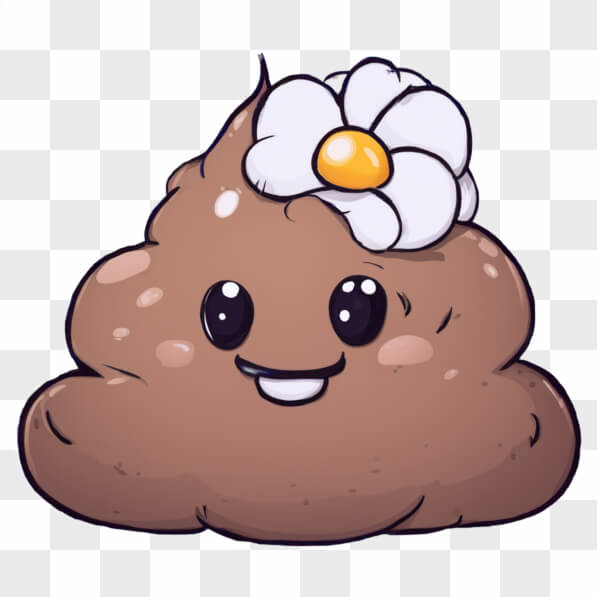 Download Cute Cartoon Poop Emoji with Flower Cartoons Online - Creative ...