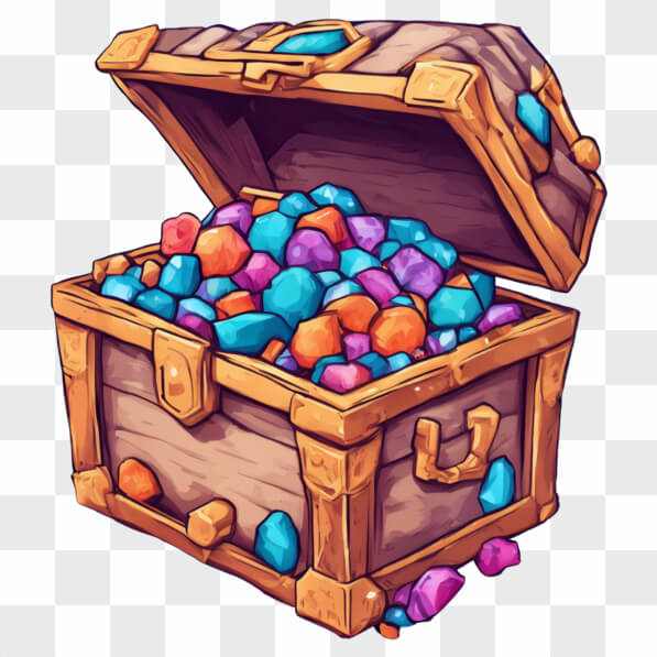 Download Treasure Chest Filled with Colorful Gemstones Cartoons Online ...