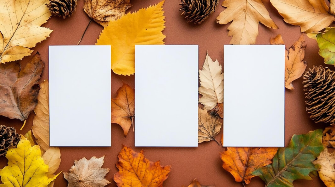 Download Autumn Leaves with Blank Cards Backgrounds Online - Creative ...