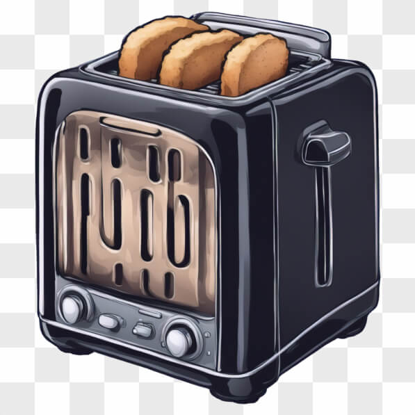 Download Modern Toaster with Toast Cartoons Online - Creative Fabrica