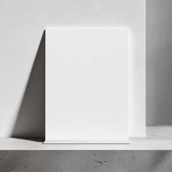Descarga Lienzo en blanco minimalista contra pared gris Mockups En ...