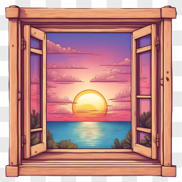 Download Sunset Through a Window Cartoons Online - Creative Fabrica