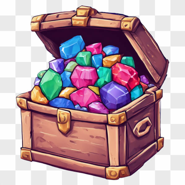 Download Treasure Chest Filled with Colorful Gems Cartoons Online ...