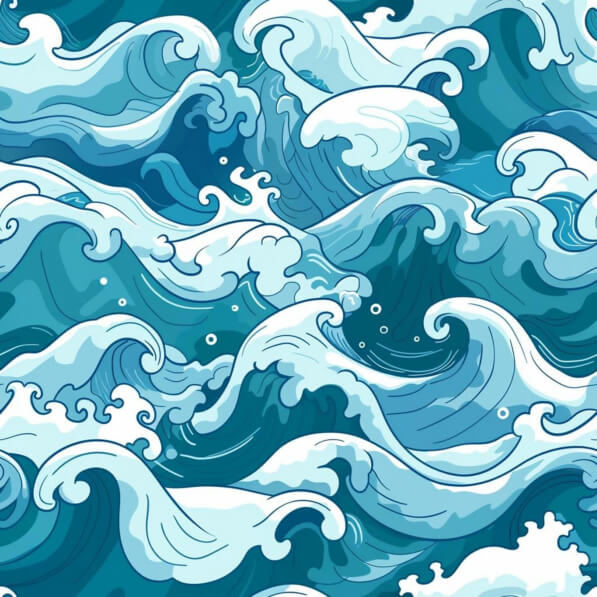 Download Dynamic Ocean Waves Pattern Patterns Online - Creative Fabrica