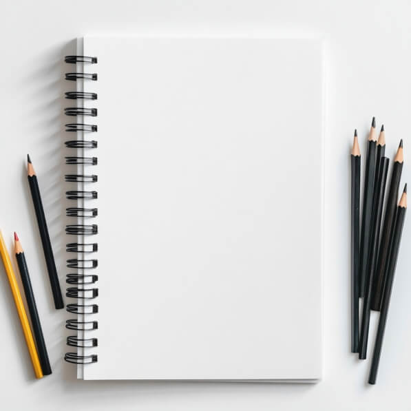 Download Sketchbook and Colored Pencils Mockups Online - Creative Fabrica