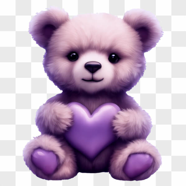 Descarga Tierno oso de peluche morado sosteniendo un corazón Cartoons ...