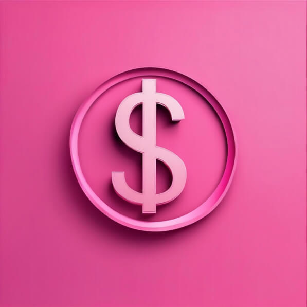 Baixe Símbolo de Dólar Rosa em Fundo Rosa Backgrounds - Creative Fabrica