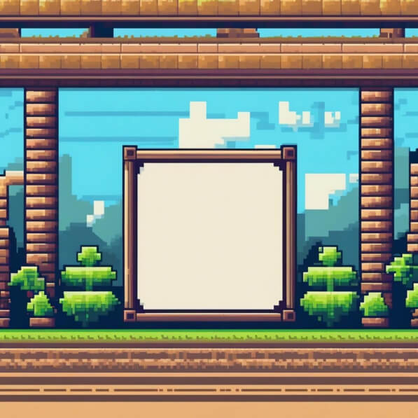 Download Pixel Art Background with Blank Frame and Trees Backgrounds ...