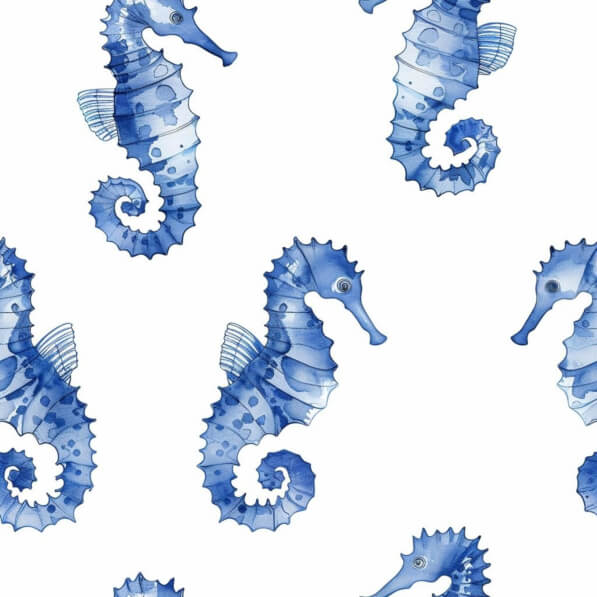 Download Blue Seahorses Pattern on White Background Patterns Online ...