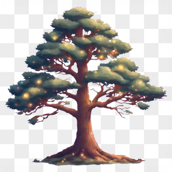 Download Whimsical Tree with Glowing Orbs Cartoons Online - Creative ...