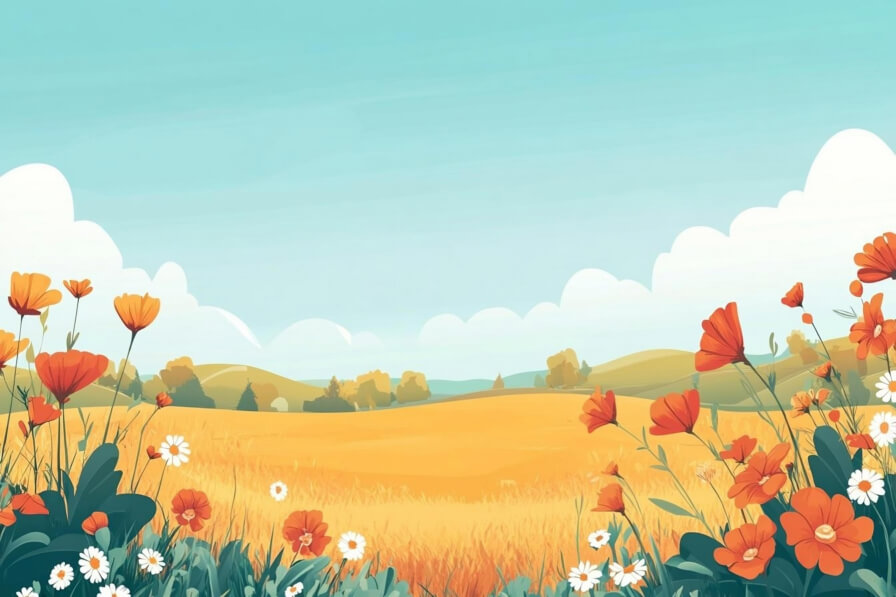 Download Vibrant Floral Landscape Backgrounds Online - Creative Fabrica
