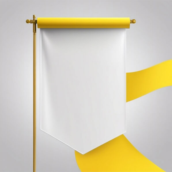 Descarga Banner Blanco en Blanco con Cinta Amarilla Mockups En Línea ...