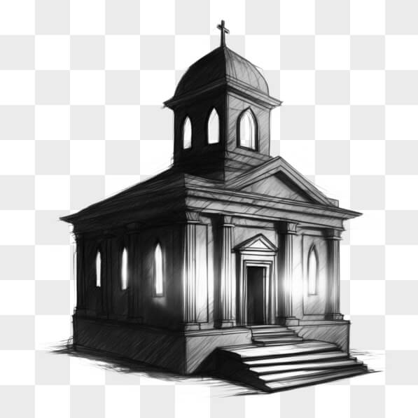 Download Sketch of a Church Building Sketches Online - Creative Fabrica