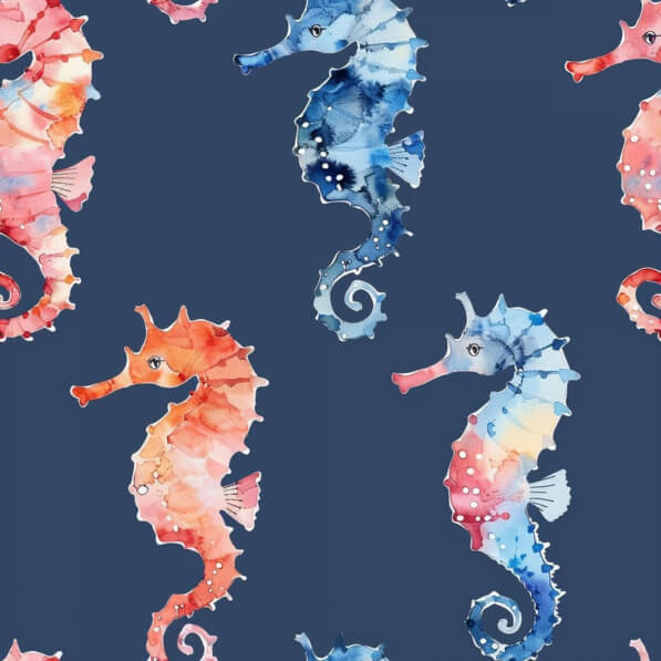 Download Colorful Watercolor Seahorses Pattern Patterns Online ...