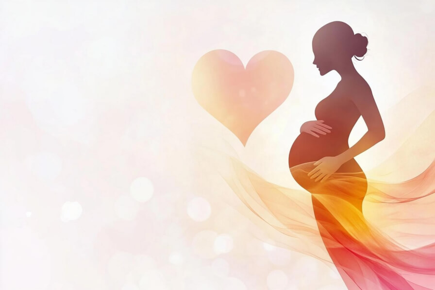 Download Pregnant Woman Silhouette with Heart Backgrounds Online ...