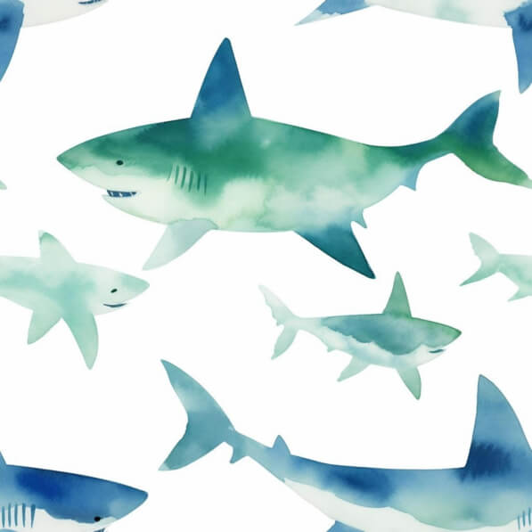 Download Watercolor Sharks Pattern Patterns Online - Creative Fabrica