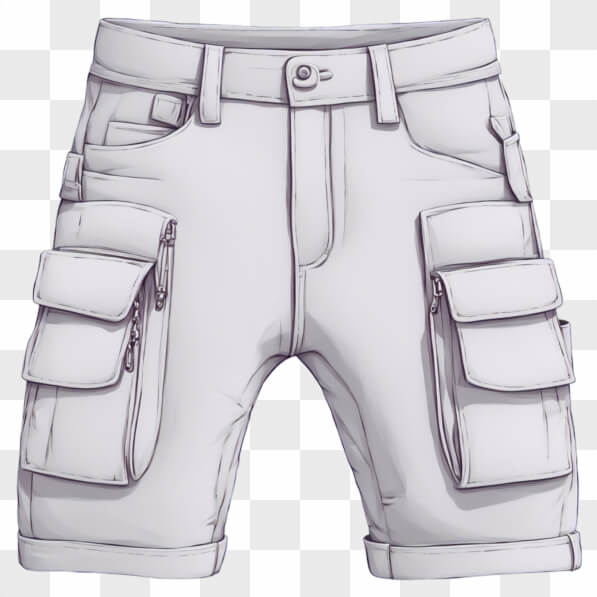 Baixe Bermuda Cargo Branca Estilosa Cartoons - Creative Fabrica