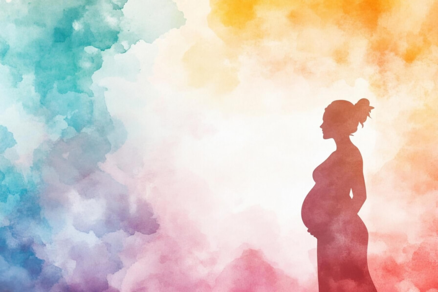 Download Pregnant Woman Silhouette in Watercolor Backgrounds Online ...