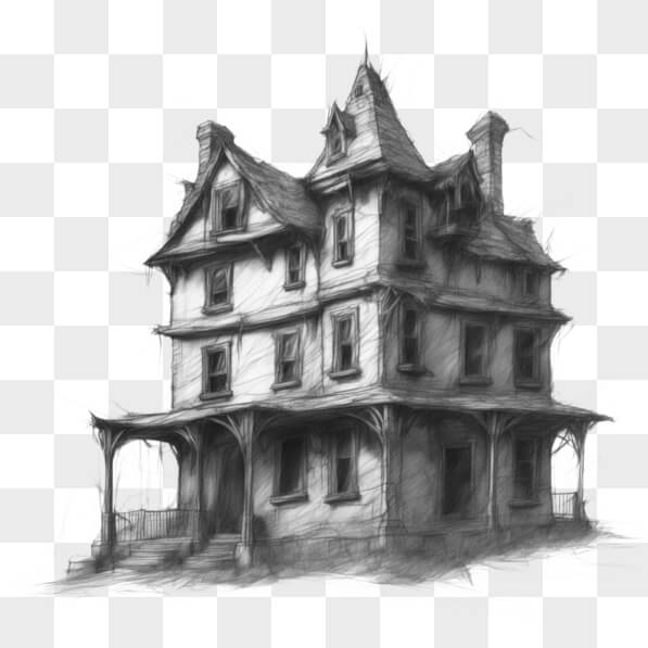 Download Victorian-style House Sketch Sketches Online - Creative Fabrica