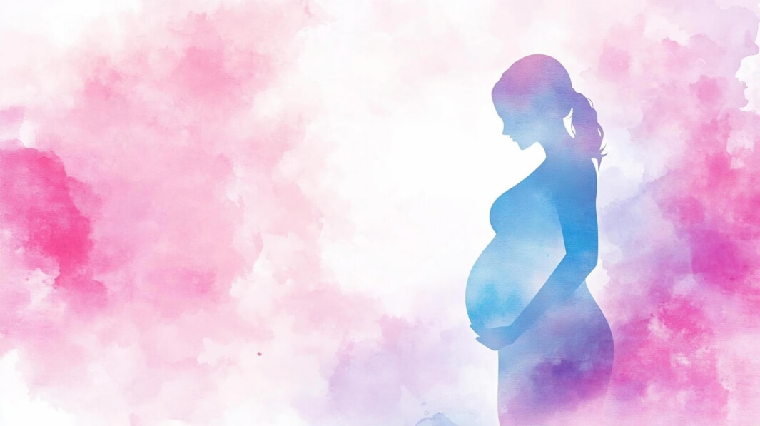 Download Silhouette of a Pregnant Woman with Watercolor Background ...