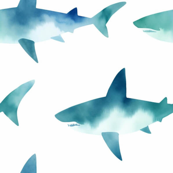 Download Watercolor Sharks Swimming Patterns Online - Creative Fabrica
