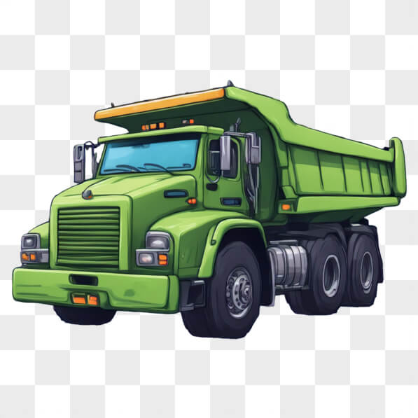 Download Vibrant Green Dump Truck Cartoons Online - Creative Fabrica