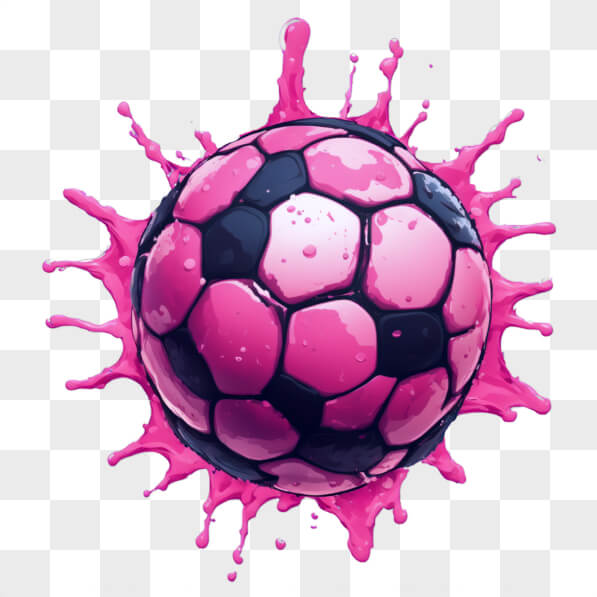 Download Vibrant Pink Soccer Ball with Splash Cartoons Online ...