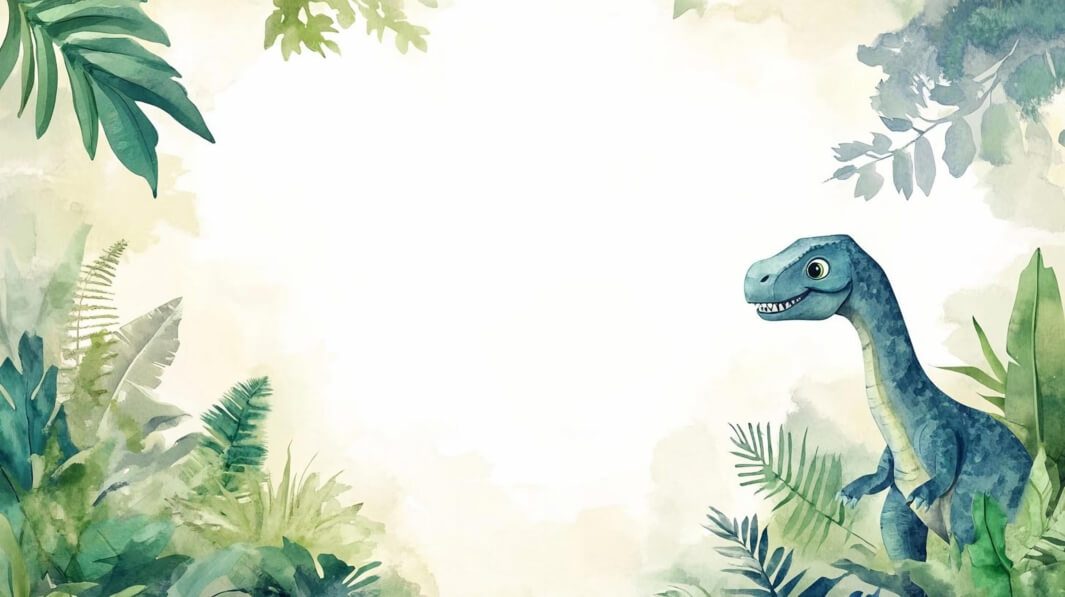 Download Whimsical Dinosaur Illustration in Lush Foliage Backgrounds ...