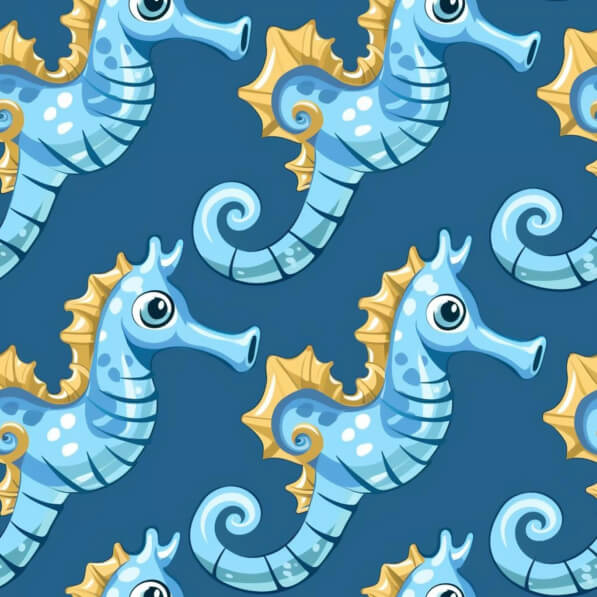 Download Cartoon Seahorse Pattern Patterns Online - Creative Fabrica