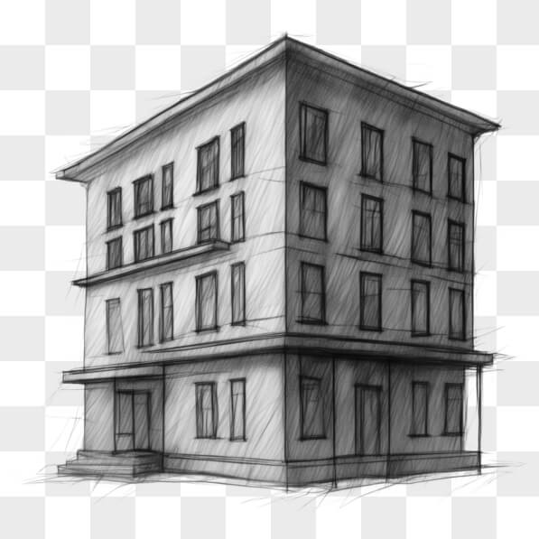 Download Modern Multi-Story Building Sketch Sketches Online - Creative ...