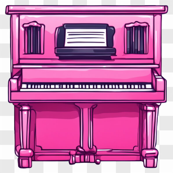 Download Vibrant Pink Piano Cartoons Online - Creative Fabrica