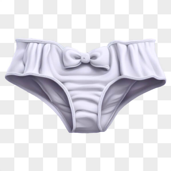 Download Stylish White Bikini Bottom with Ruffles and Bow Cartoons ...