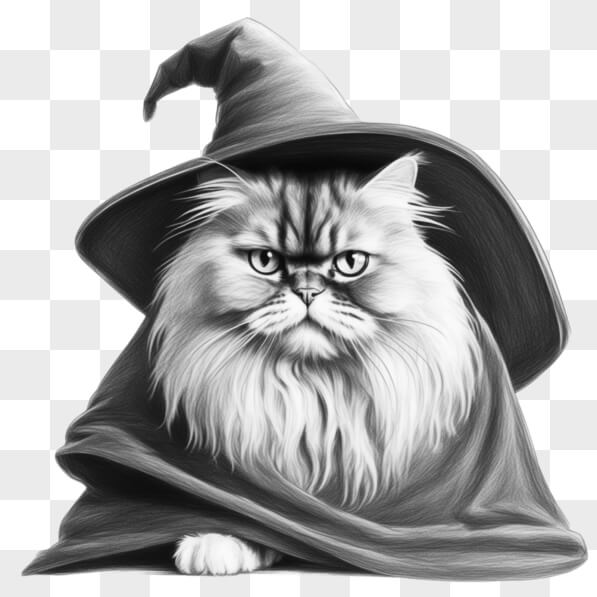 Descarga Gato Persa con Sombrero de Mago Bocetos En Línea - Creative ...