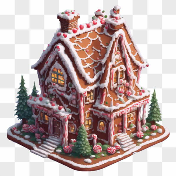 Download Whimsical Gingerbread House with Candy Decorations Cartoons ...
