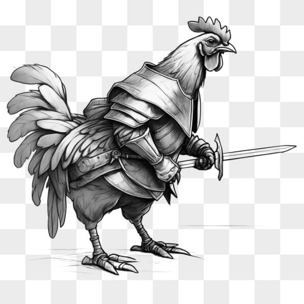 Download Knight Chicken with Sword Sketches Online - Creative Fabrica