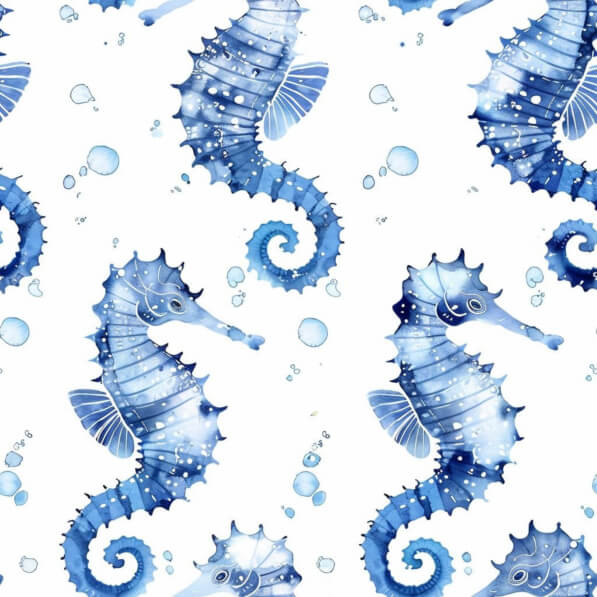 Download Whimsical Seahorse Pattern in Blue Patterns Online - Creative ...