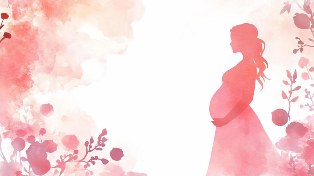 Download Silhouette of a Pregnant Woman with Floral Background ...