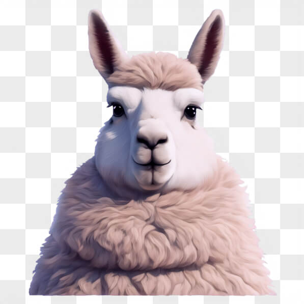 Download Cartoon Llama with Fluffy Coat Cartoons Online - Creative Fabrica