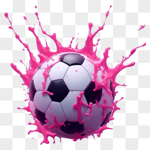 Download Soccer Ball with Pink Splash Cartoons Online - Creative Fabrica